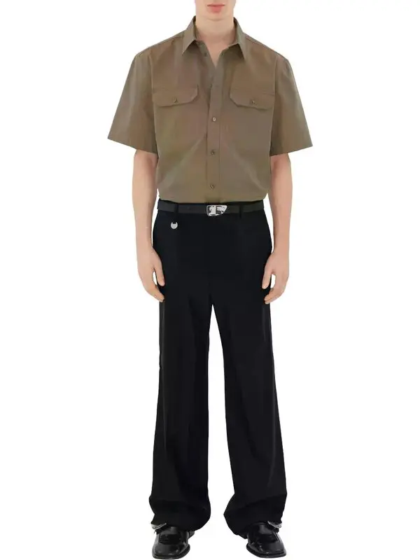 Burberry Flap-pocket Cotton Shirt - Brown