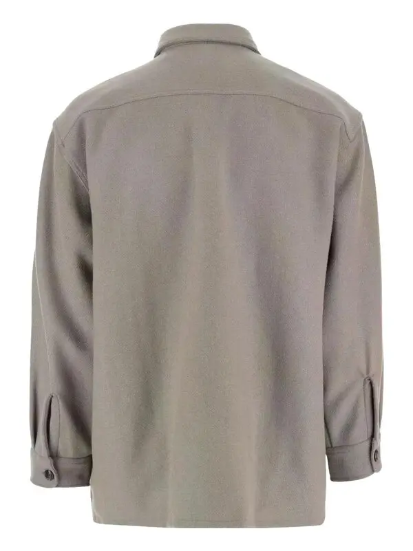 AMI Paris Spread-collar Wool-blend Shirt Jacket - Neutrals