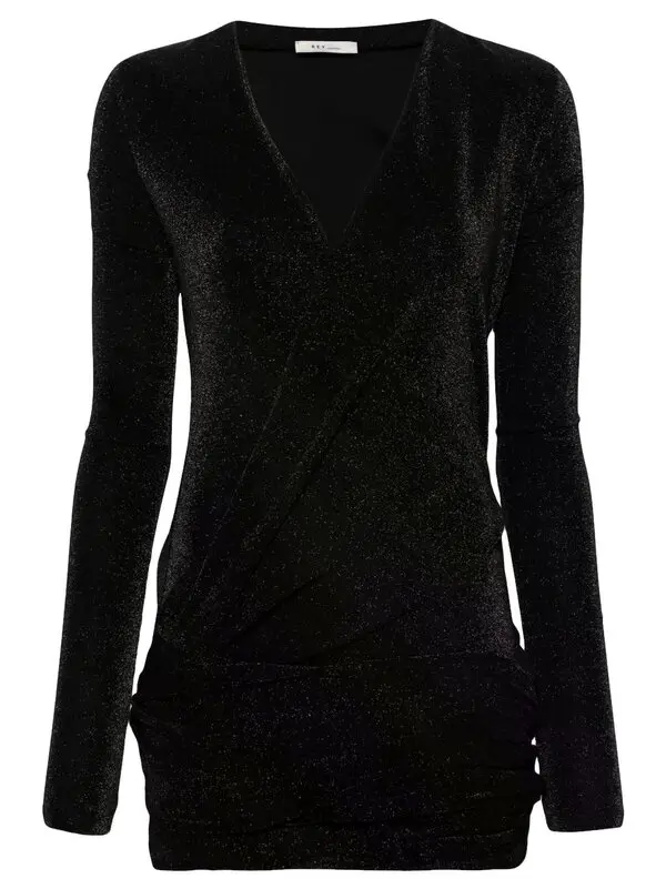 REV Ezri Lurex Mini Dress - Black