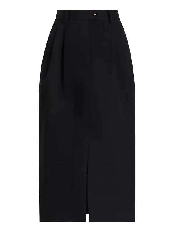 Dolce & Gabbana Pleated Midi Skirt - Black