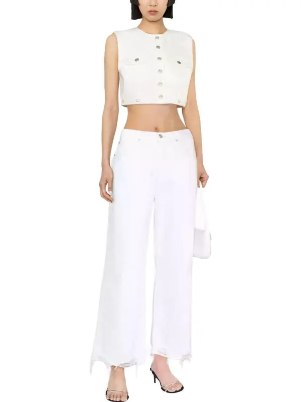 COURREGES Cropped Denim Vest - White