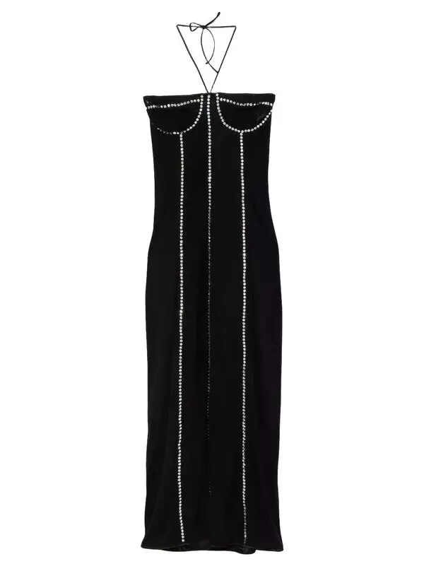 Oseree Gem Midi Dress - Black