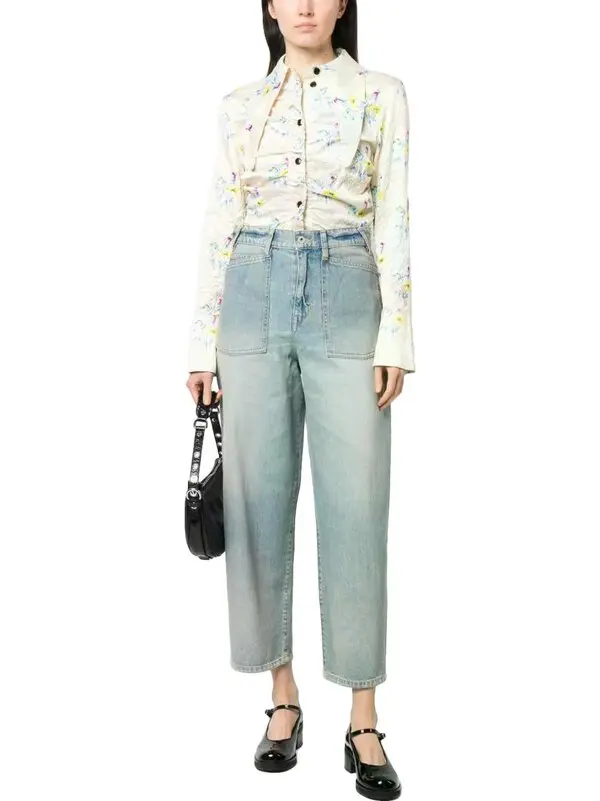 Kenzo Wide-leg Cropped Jeans - Blue