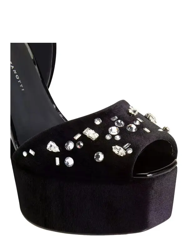 GIUSEPPE ZANOTTI Embellished Platform Sandals - Black