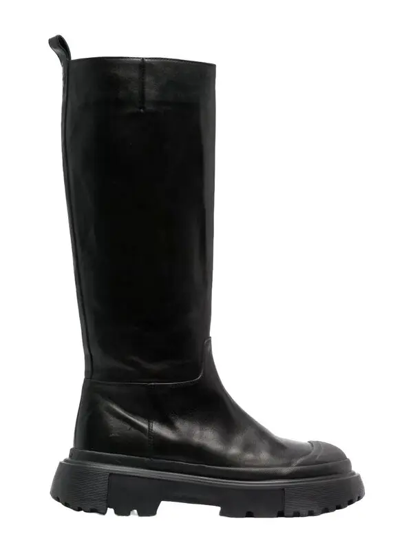 Hogan Stivale Leather Boots - Black