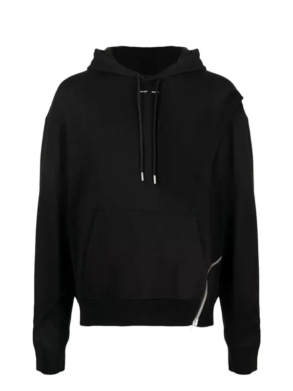 HELIOT EMIL Zipped Organic Cotton Hoodie - Black