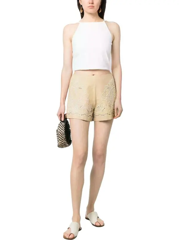 TWINSET Broderie Anglaise Shorts - Neutrals