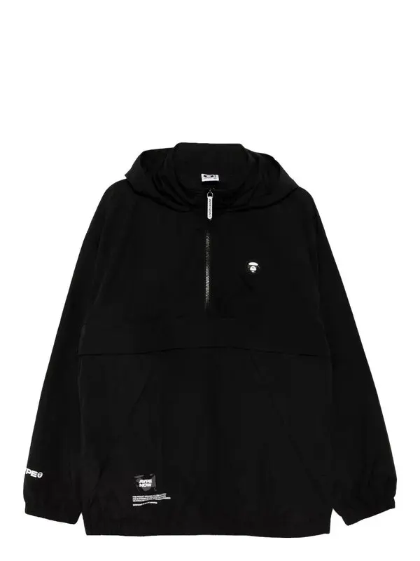 AAPE BY *A BATHING APE Aapenow Moonface-logo Half-zip Jacket - Black