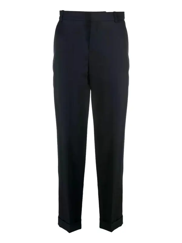 Balmain Cropped Straight-leg Trousers - Blue