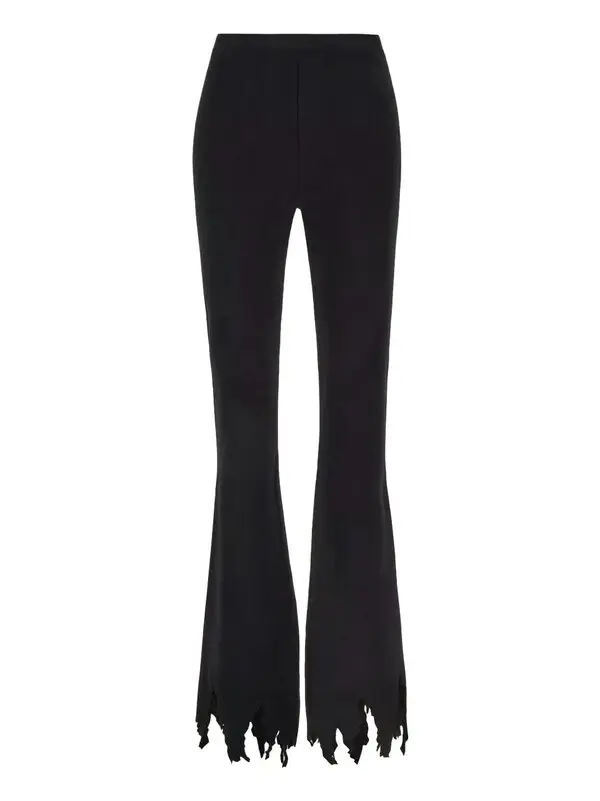 JW Anderson Shredded-hem Flared Trousers - Black