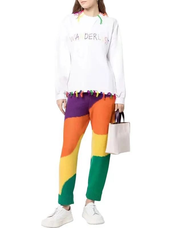 Mira Mikati Wavey Stripe-print Intarsia Trousers - Multicolour