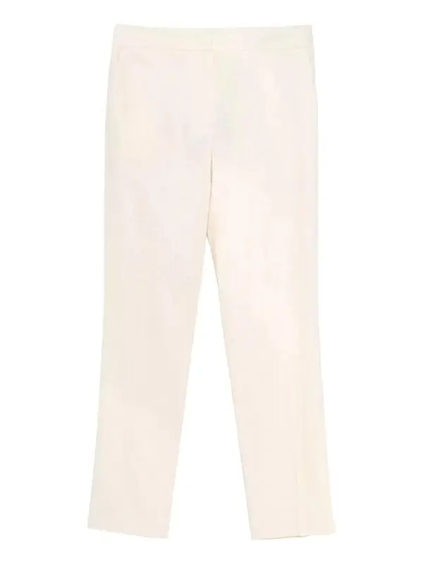 TWINSET Low-rise Trousers With Logo Plaque - Neutrals