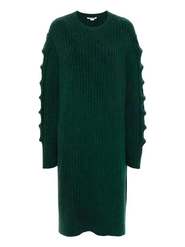 Stella McCartney Round Neck Midi Knitted Dress - Green