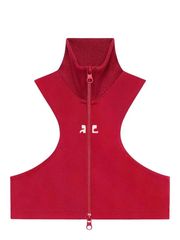COURREGES Cropped Gilet - Red