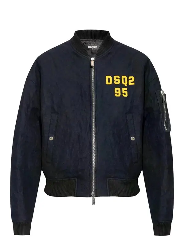 Dsquared2 Embroidered Logo Bomber Jacket - Blue