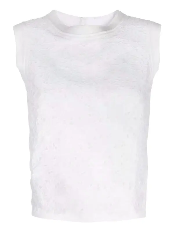 Shiatzy Chen Lace-detailing Sleeveless Vest - White