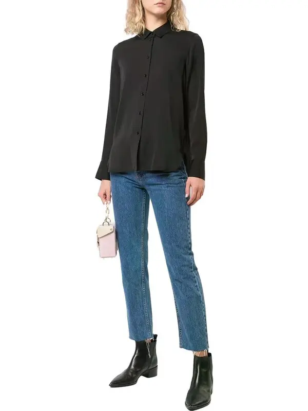Vince Classic Silk Shirt - Black