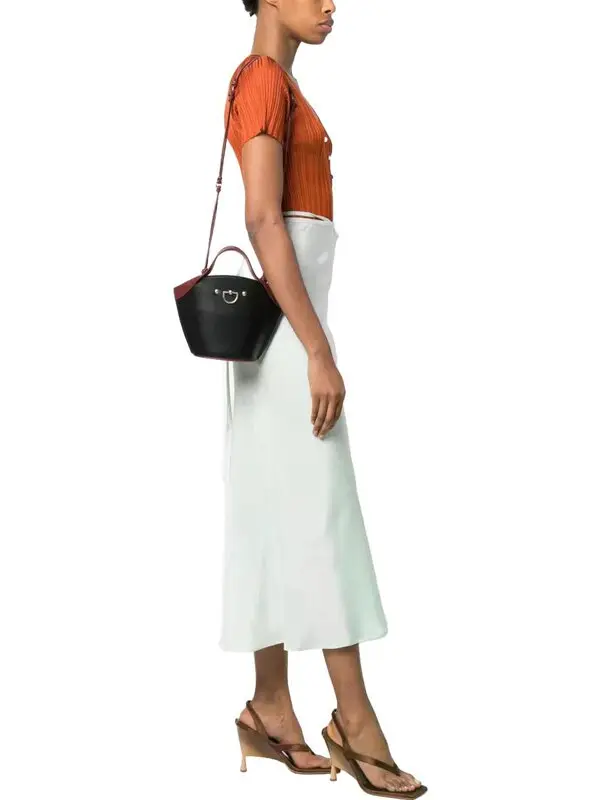 DURAZZI MILANO Two-tone Leather Tote Bag - Black