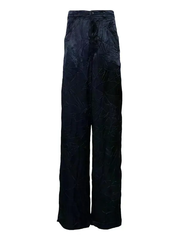 Balenciaga Crinkled Finish Wide-leg Trousers - Blue