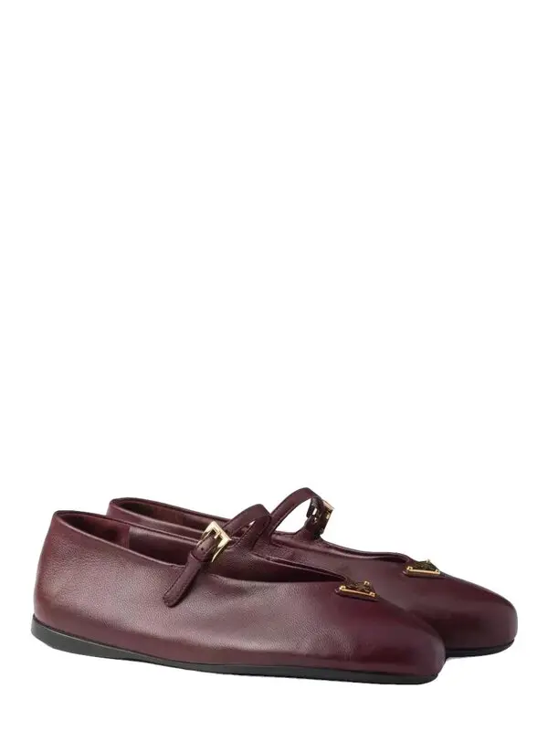 Prada Leather Ballet Flats - Red