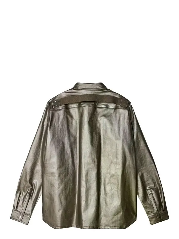 Rick Owens Fogpocket High-shine Shirt Jacket - Silver