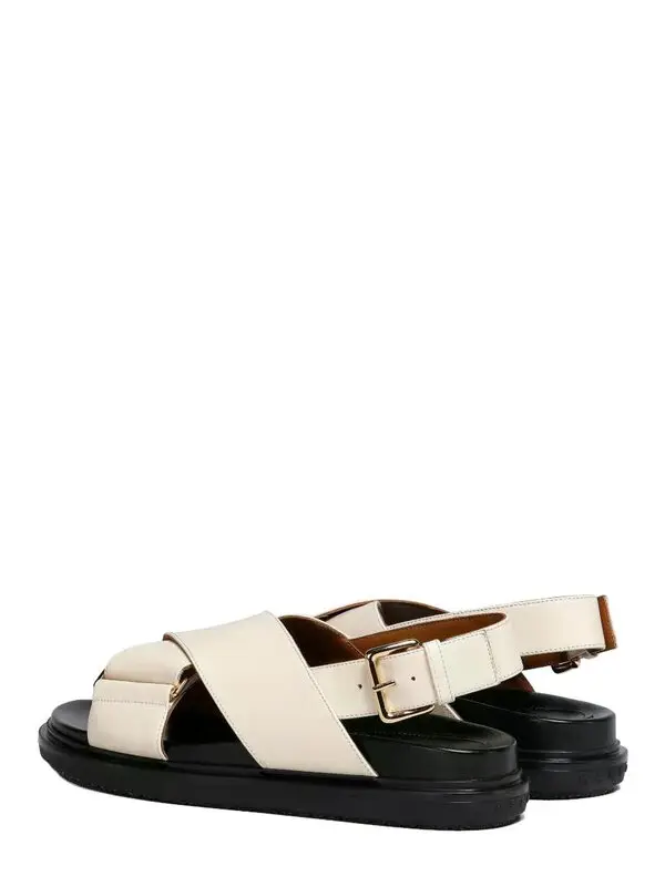 Marni Fussbet Leather Sandals - Neutrals