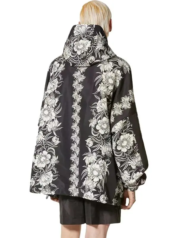 Valentino Garavani Graphic Print Hooded Jacket - Black