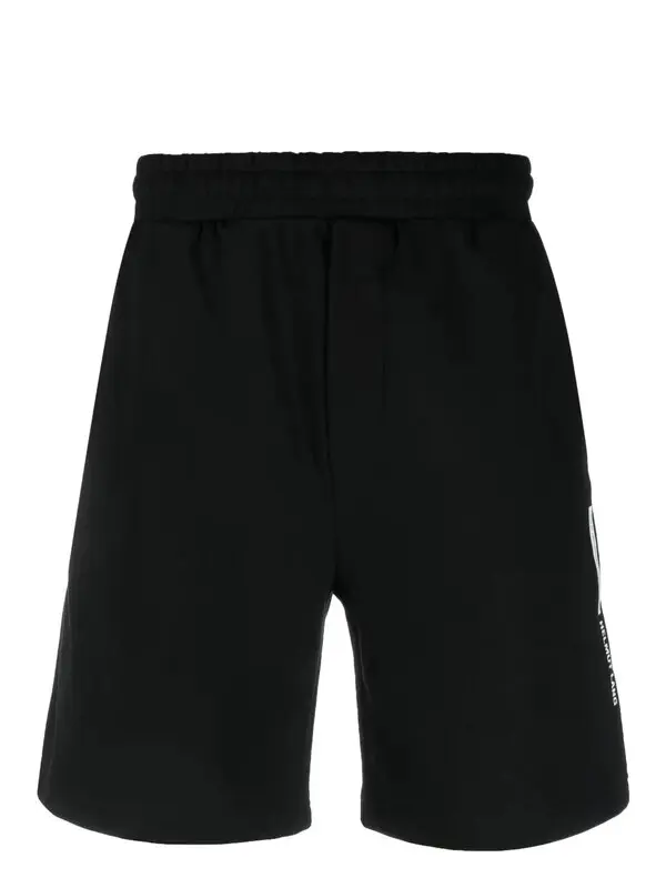 Helmut Lang Logo-print Cotton Track Shorts - Black