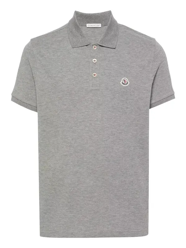 Moncler Logo-patch Polo Shirt - Grey