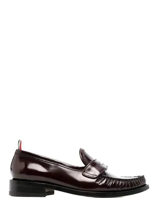 Thom Browne Leather Penny Loafers - Red