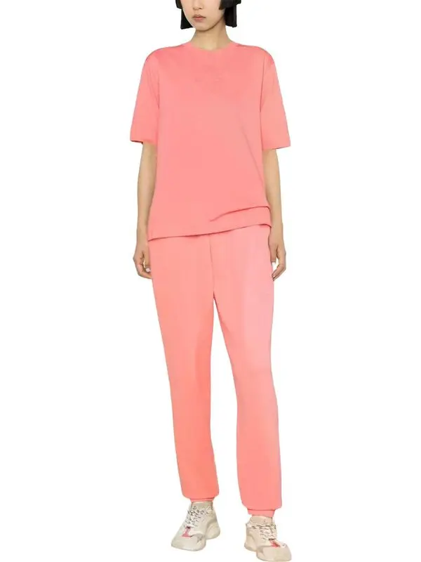 Moncler High-waisted Embossed Logo Track Pants - Pink