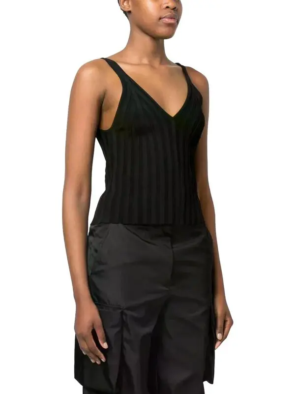 Helmut Lang Angela V-neck Knitted Top - Black