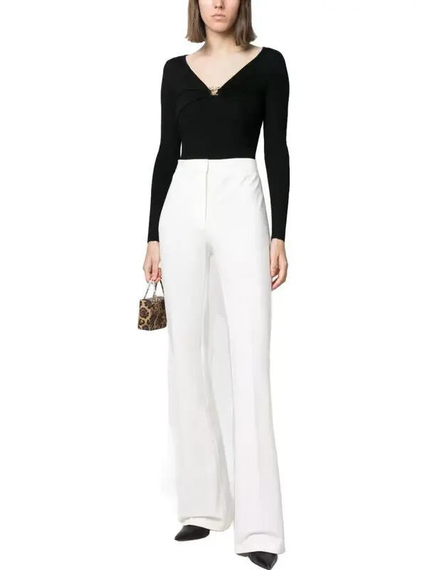 Pinko Ribbed-knit Top With Love Birds Buckle - Black