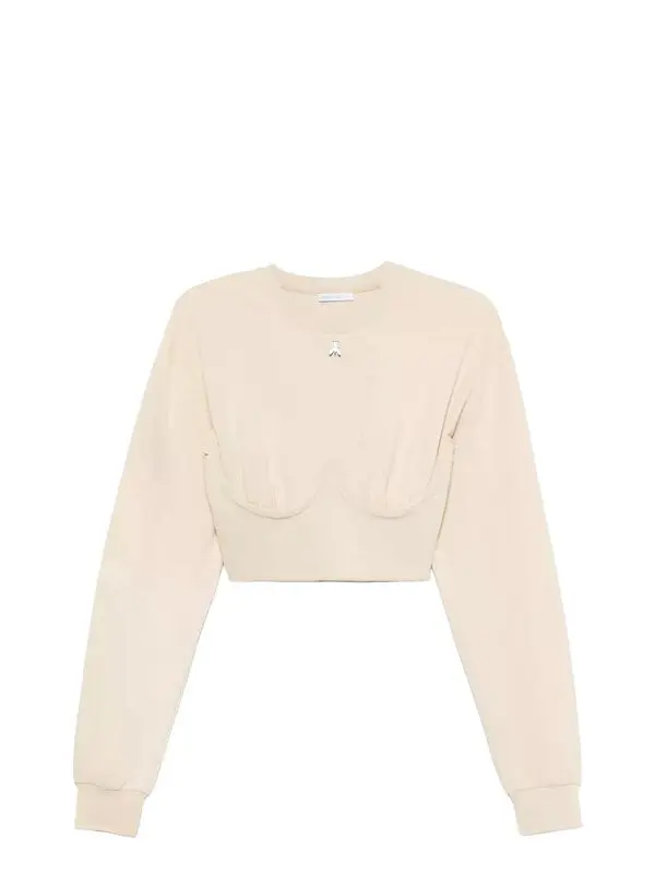 Patrizia Pepe Cropped Crewneck Sweatshirt - Neutrals