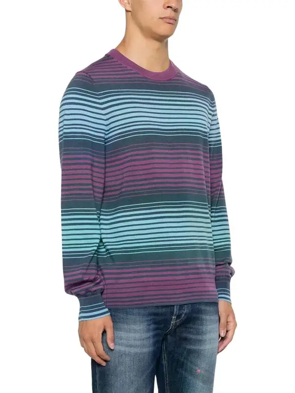 Paul Smith Horizontal Stripe Merino Wool Jumper - Blue