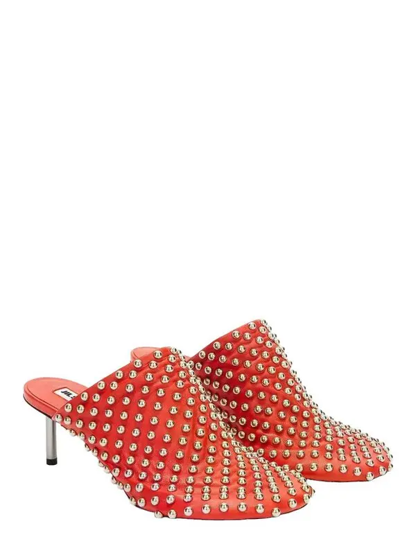 JIL SANDER Studded Mules - Red