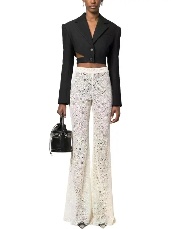 Dsquared2 Sheer Lace Flared Trousers - Neutrals
