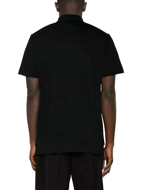 Givenchy Embroidered-monogram Cotton Polo Shirt - Black