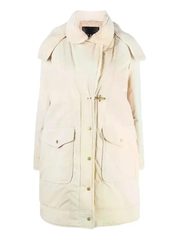 FAY Detachable Hood Parka Coat - Neutrals