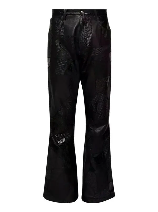 EARTHLING VIP Patchwork Flared Trousers - Black