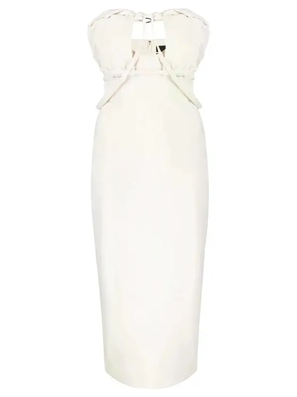 Jacquemus Strapless Tailored Cotton Dress - Neutrals