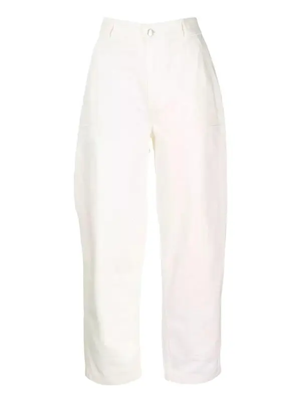 Maison Kitsuné Cropped Straight-leg Jeans - White