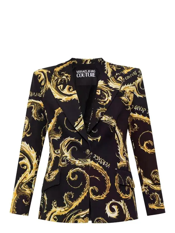 Versace Barocco Print Blazer - Black