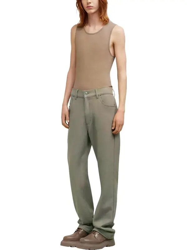 AMI Paris Wool Straight-leg Trousers - Grey
