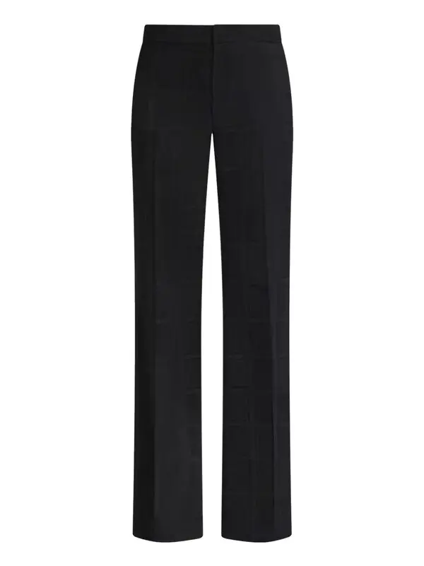 Etro Virgin Wool Straight-leg Trousers - Black
