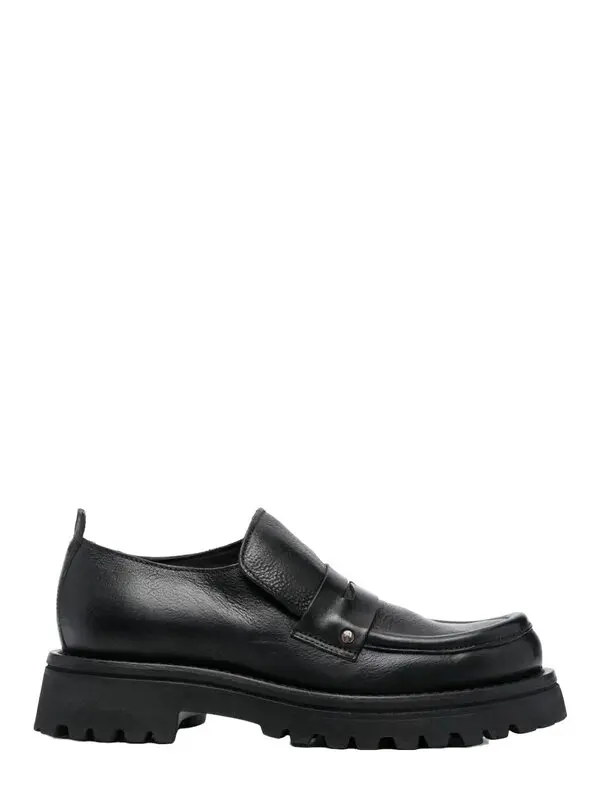 Moma Calf Leather Penny Loafers - Black