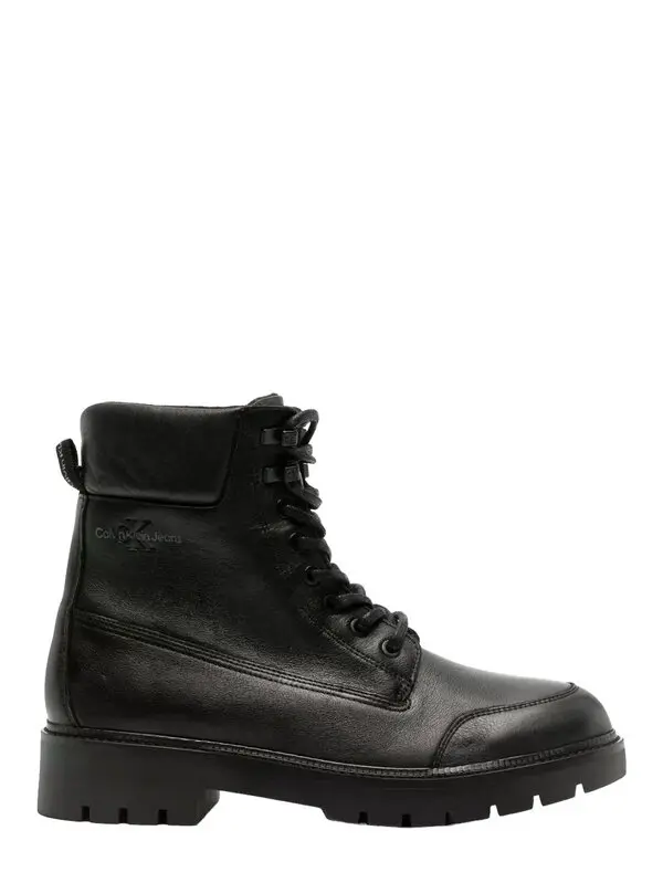 Calvin Klein Leather Ankle Boots - Black