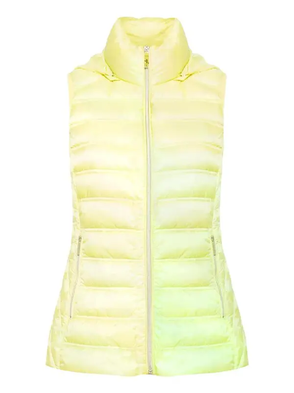 Michael Kors Quilted Down Gilet With Detachable Hood - Yellow