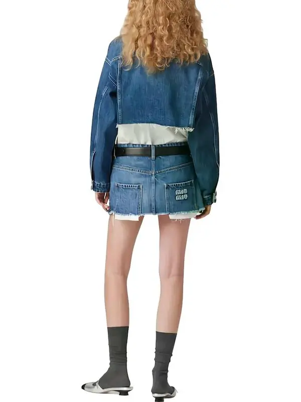 Miu Miu Denim Blouson Jacket - Blue