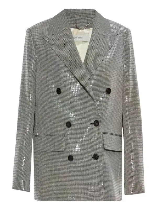 GOLDEN GOOSE Sequined Double-breasted Blazer - Silver